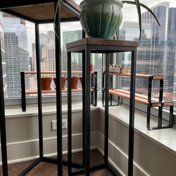 Multi-tier Wall/ Stand Display Shelf 3/5 Metal Frames 3 24 Redwood ...