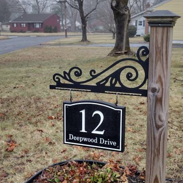 Oval Hanging House Number Sign, Signpost Sign, Wood Grain Address Sign ...
