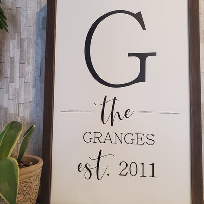 Last Name Letter Sign Established Sign Family Name Wood Sign Home Decor ...