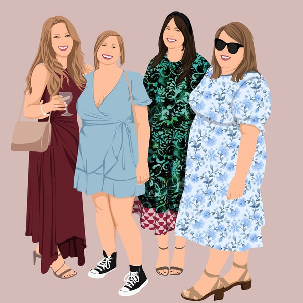 Friends Faceless Portrait, Faceless Portrait, Custom Faceless Portrait ...