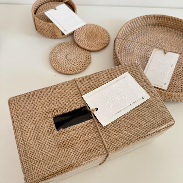 Rectangular Rattan Storage Box With Lid Food Container Box Organizer ...