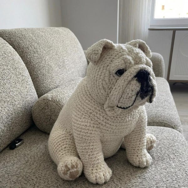 Realistic Bulldog Amigurumi Pattern, Crochet English Bulldog PDF, Life ...