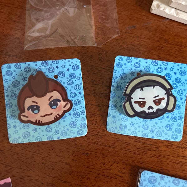 PREORDER - COD Soap & Ghost Chibi Acrylic Pins (full-bleed) - Etsy