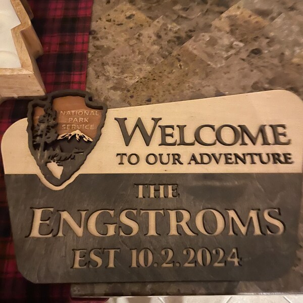 National Forest Service Welcome Sign ACRYLIC - NFS Inspired Family Name ...