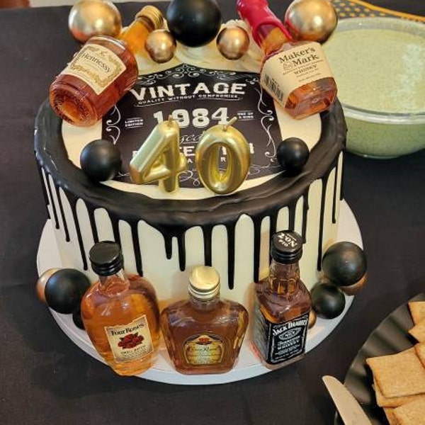 Vintage Aged to Perfection Year EDIBLE Cake Topper Image Cupcakes ...