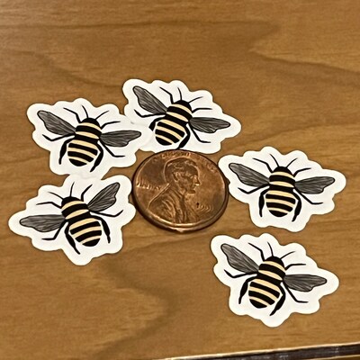 Mini Bee Sticker, Bumblebee Tiny Sticker, Transparent Mini Sticker ...