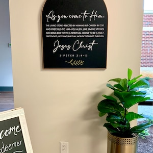 Arched Sign Joshua 24:15 Scripture Wall Art Grace and Mercy Living Room ...