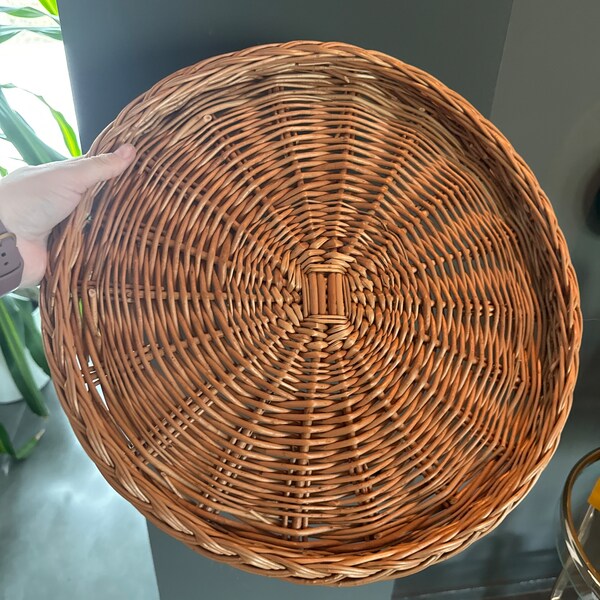 Shallow Laundry Basket, Handwoven Storage Basket, Oval Laundry Basket ...