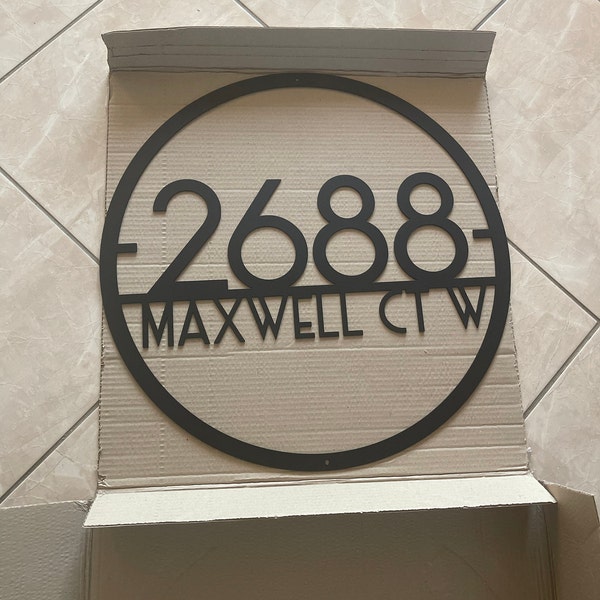 Large House Numbers Metal Address Sign Modern Address Plaque for ...