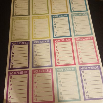 Planner Stickers Weekly Work Schedule Sidebar Sticker Fits Erin Condren ...