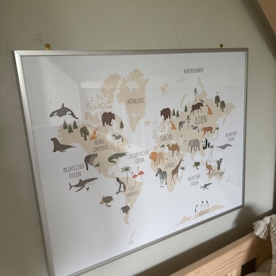 World Map Poster , Posters for Kids, Decoration, Wall Decal, Children ...