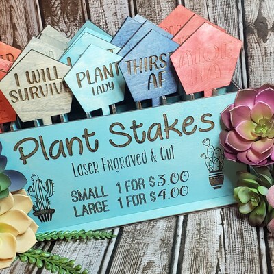 Plant Stake Display Box Plant Stake Holder Laser Cut Box Svg for Plant ...