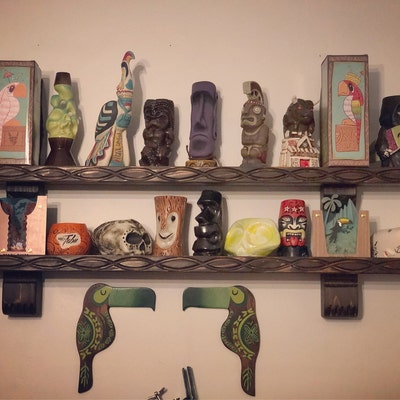 Witco Style Carved Wood Tiki Shelf Display Wall Unit - Etsy