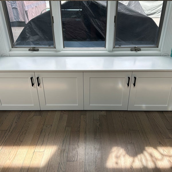 Shaker Storage Bench, Kitchen Nook, Under Window Seating. Painted White ...