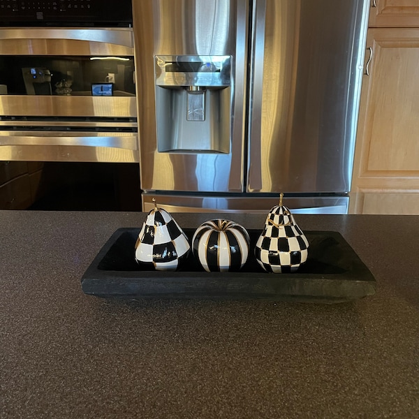 Black and White Checkered Pumpkin Table Centerpiece Whimsical Pumpkins ...