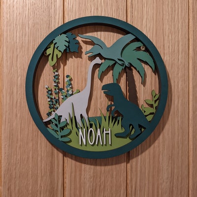 Personalised Dinosaur Themed Door Plaque/bedroom Decor - Etsy