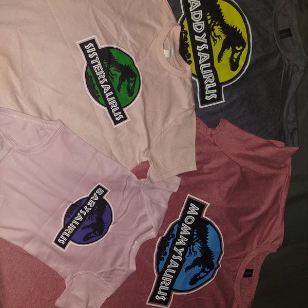 Dinosaur Family Shirts, Custom Dinosaur Shirts, Dinosaur Mom Dad Shirt ...