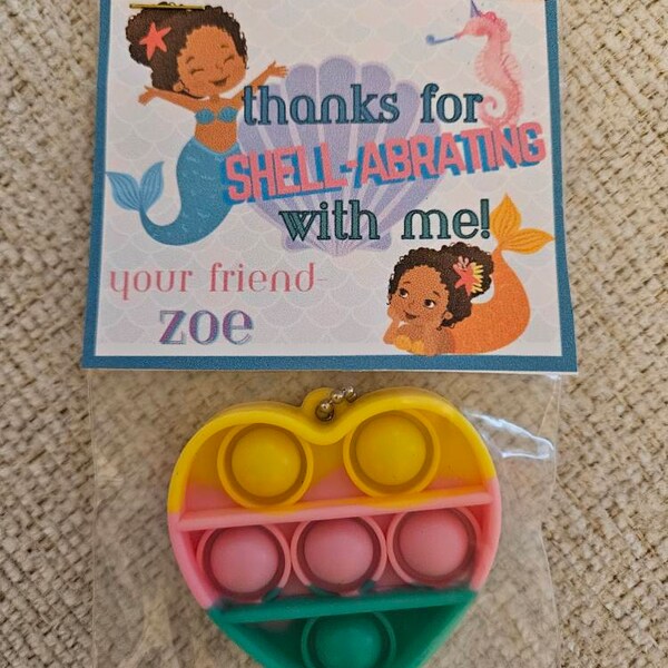 Mermaid Pop-it Party Favors *assembled & Personalized* - Etsy