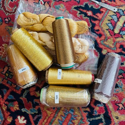 Japanese Vintage Rare Superb 24K Gold Leaf Thread Embroidery 4 - Etsy