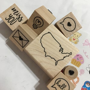 Mini Hello Callout Rubber Stamp - Etsy
