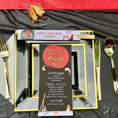 Hibachi Party Decor, Hibachi Chopstick Sleeves, Hibachi Decor ...
