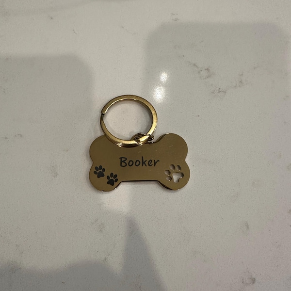 Engraved Bone Dog ID Tag: Stainless Steel Pet Tag - Etsy