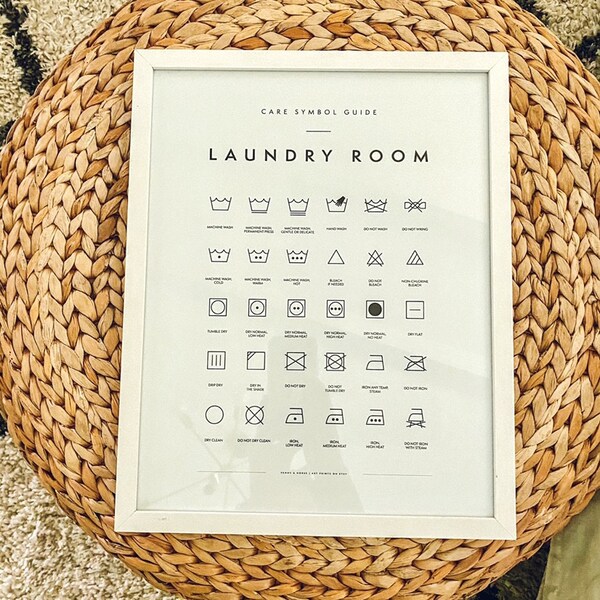 Laundry Room Symbols Print, Printable Art, Laundry Wall Decor, Laundry ...
