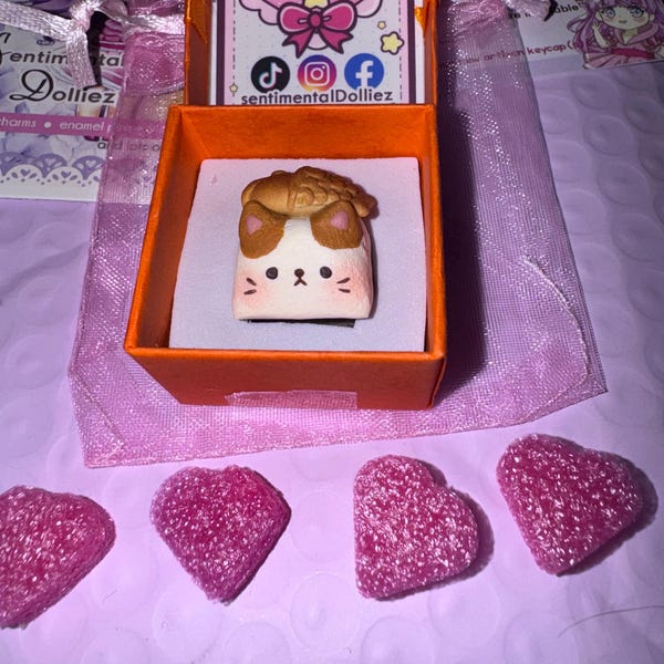 Grapes Jelly Cat Artisan Keycap - Kawaii Cat - Artisan Key Cap - Cute ...