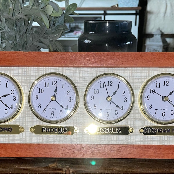 Time Zone Clock. 4 Customizable Zones. Optional Zone Labels. Personal ...