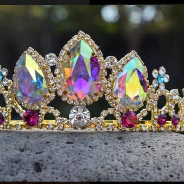 Rapunzel Tiara Acrylic Diamond Crown Crystal Tiara Sparkling Rhinestone ...