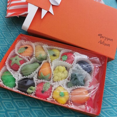 Marzipan Fruits Box of 20 Marzipan Gift for Foodies Cake - Etsy UK