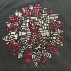 Download Digital Rhinestone Template Sunflower Pink Ribbon Svg, Bling ...