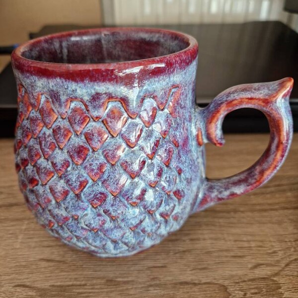 Ceramic Mug, Dragon Scale Mug, Handmade Pottery - Etsy