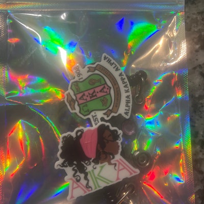 Sorority Shield Alpha Kappa Alpha AKA Badge Reel/id Holder - Etsy