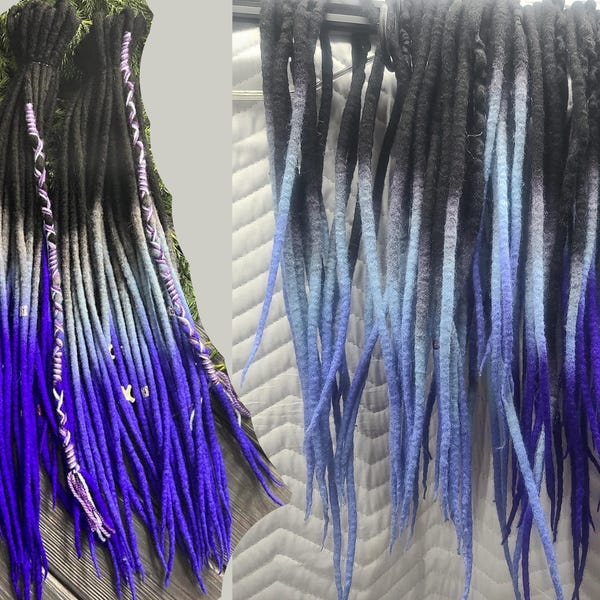 Wool Ombre Dreadlocks Shades of Golden Fall Green, Khaki, Forest ...