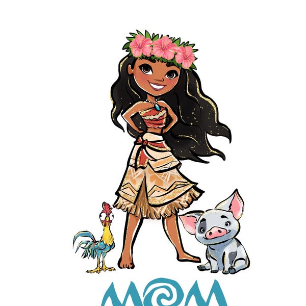 Moana Clipart, Polynesian Princess PNG, Maui, Heihei, Pua, Baby Moana ...
