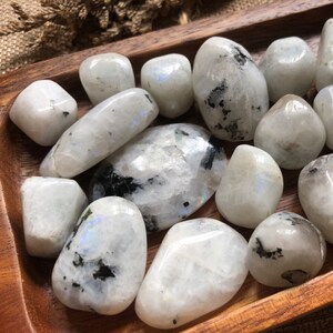 One 1 Rainbow Moonstone Worry Stone for Crystal Healing Pocket Palm ...