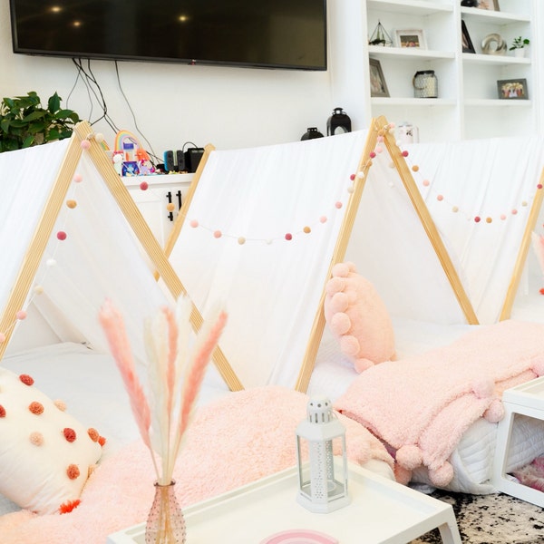 Set of 6 Kids A-frame Tents, Sleepover Party, Glamping Tents Open ...