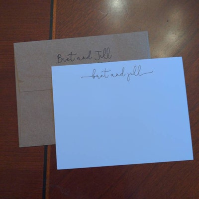 Script Personalized Cards Set for Couples Flat Notecards - Etsy