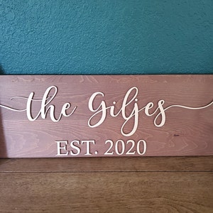 Last Name Sign Custom Wood Sign Established Sign | Etsy