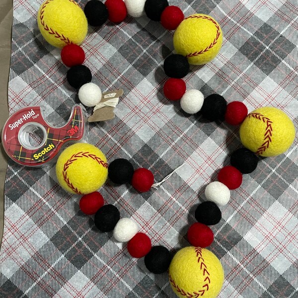 Softball Garland, Softball Decor, Team Colors, Softball Theme, Softball ...