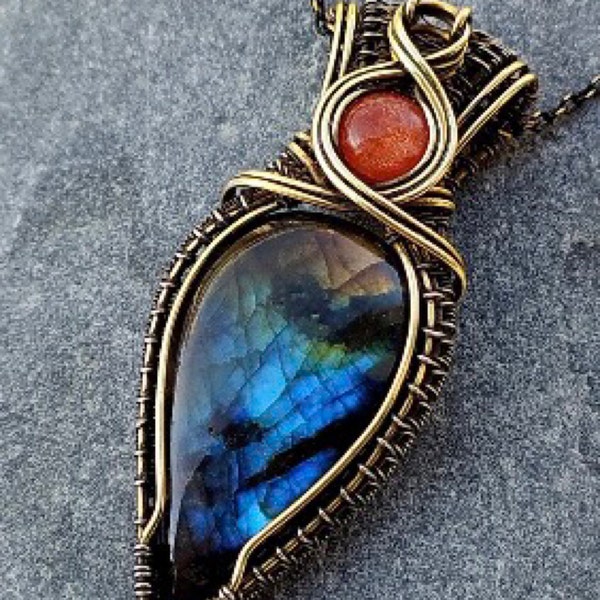 Moonstone Tree of Life Pendant, Wire Wrapped Necklace, Handmade Crystal ...