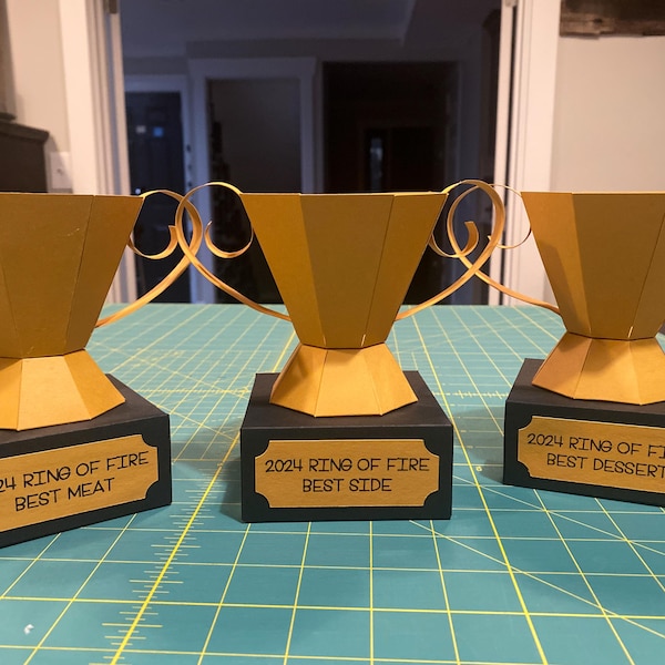 SVG File: 3D Paper Trophy Gift Box / Treat Holder / Party Favor SVG Cut ...