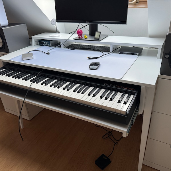 Music STUDIO DESK, Custom Sound Recording Table, Wood Furniture, Oak ...