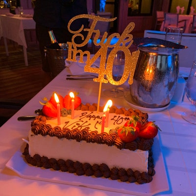 40 Cake Topper 40th Cake Topper 40th Birthday Party Decoration 40th ...