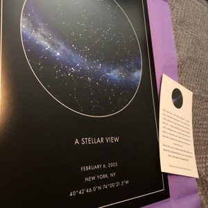 Custom Star Map White Star Map Poster the REAL Night Sky Constellation ...