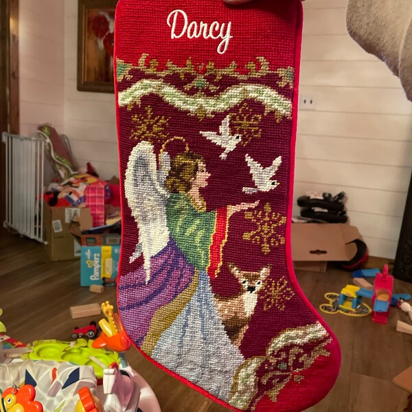 Needlepoint Christmas Stockings – Personalized Embroidered Stockings ...