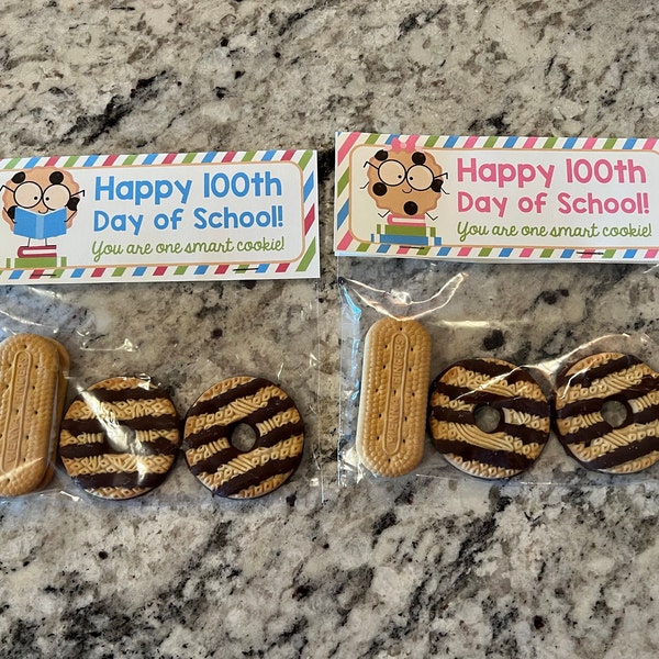 Editable 100th Day of School Treat Bag Topper, You Are One Smart Cookie ...