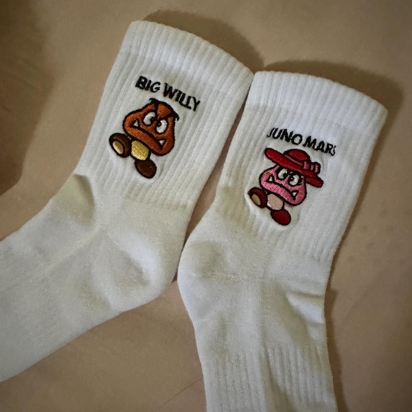 Custom Embroidered Socks With Your Name,text,logo, Personalised Women’s ...