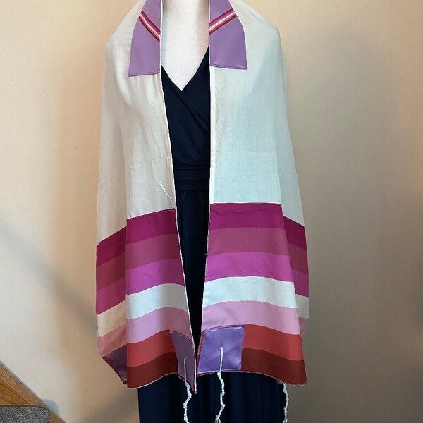 Powder Blue Tallit, Lace, Jewish Prayer Shawl and Matching Bag. B ...